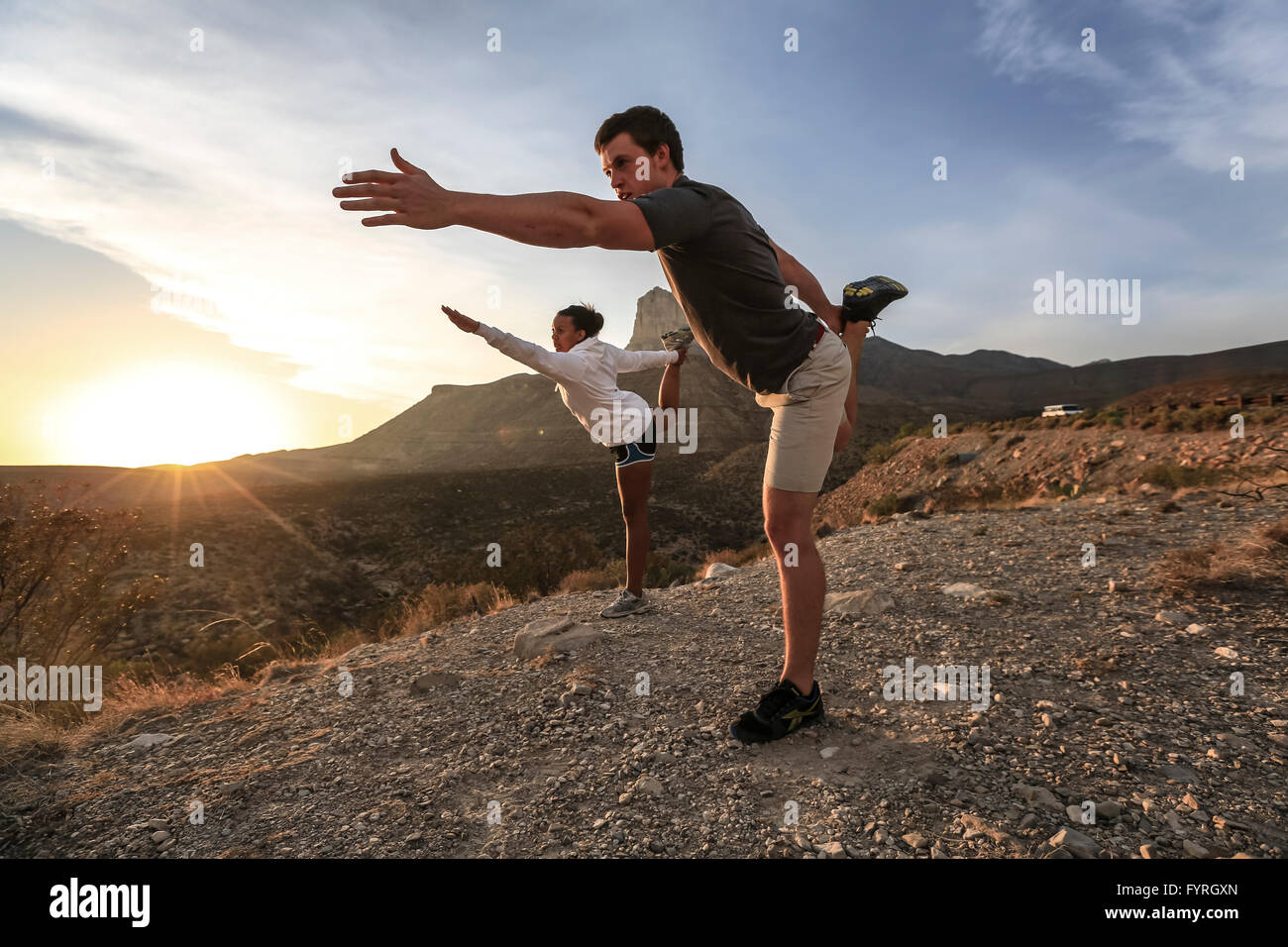 Yoga in the desert hi-res stock photography and images - Alamy