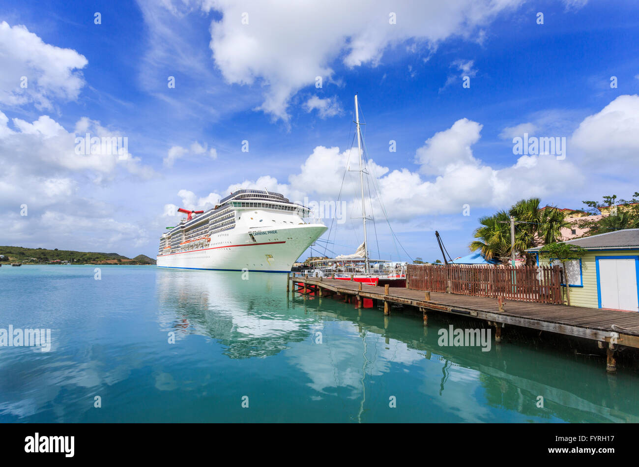 Cruise ship 'Carnival Pride' moored in St John's Deep Water Harbour ...