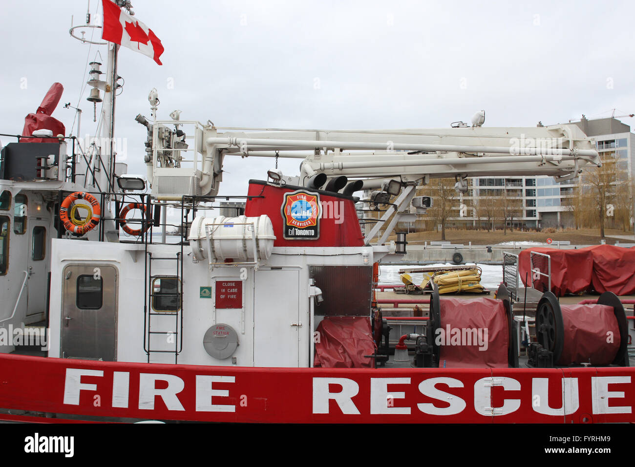 Fire boat crane hi-res stock photography and images - Alamy
