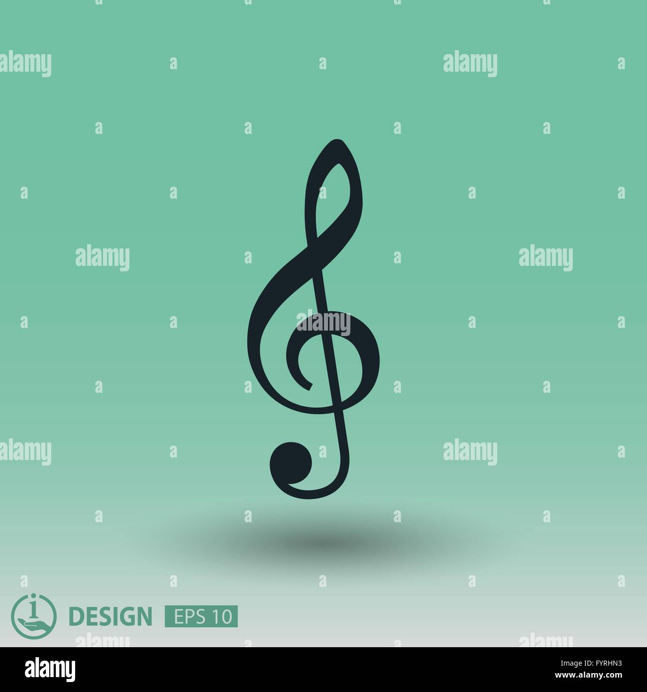 Pictograph of music key. Vector concept illustration for design. Eps 10 ...