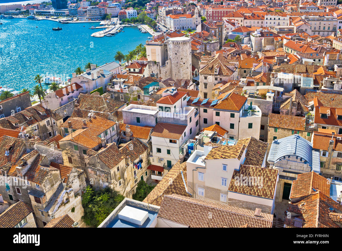 Old Diocletians palace in Split aerial view Stock Photo - Alamy