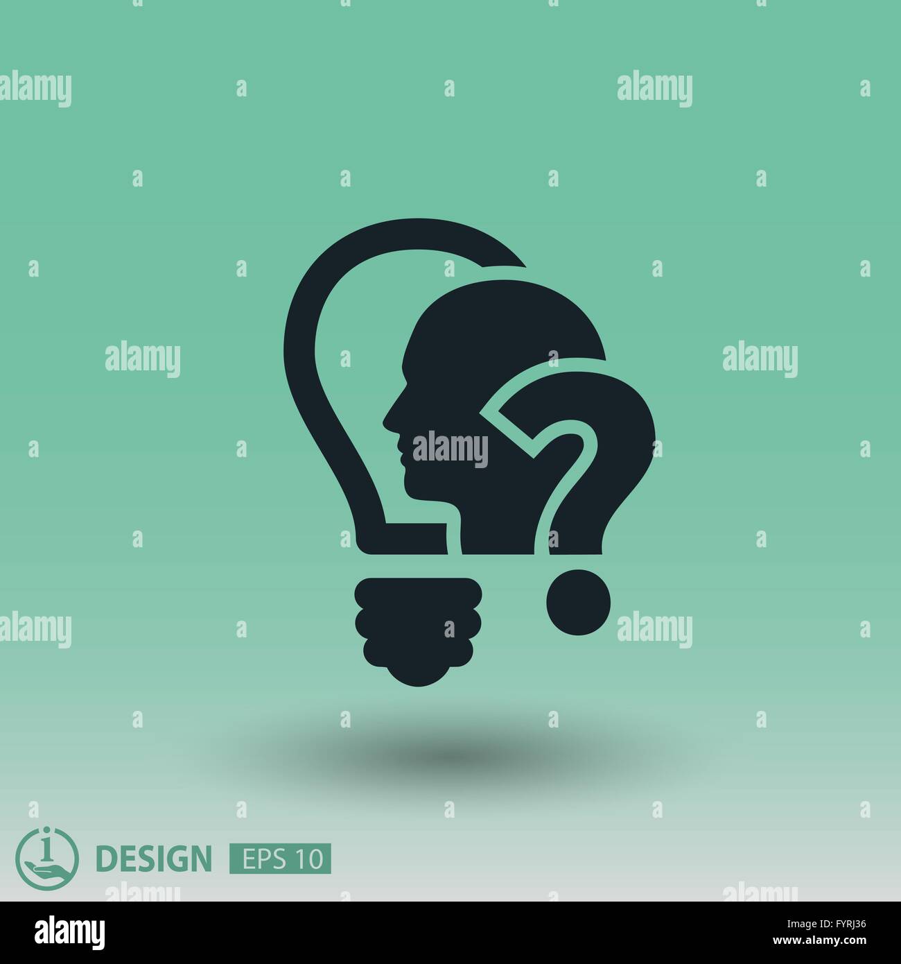 Pictograph of question mark and man. Vector concept illustration for ...