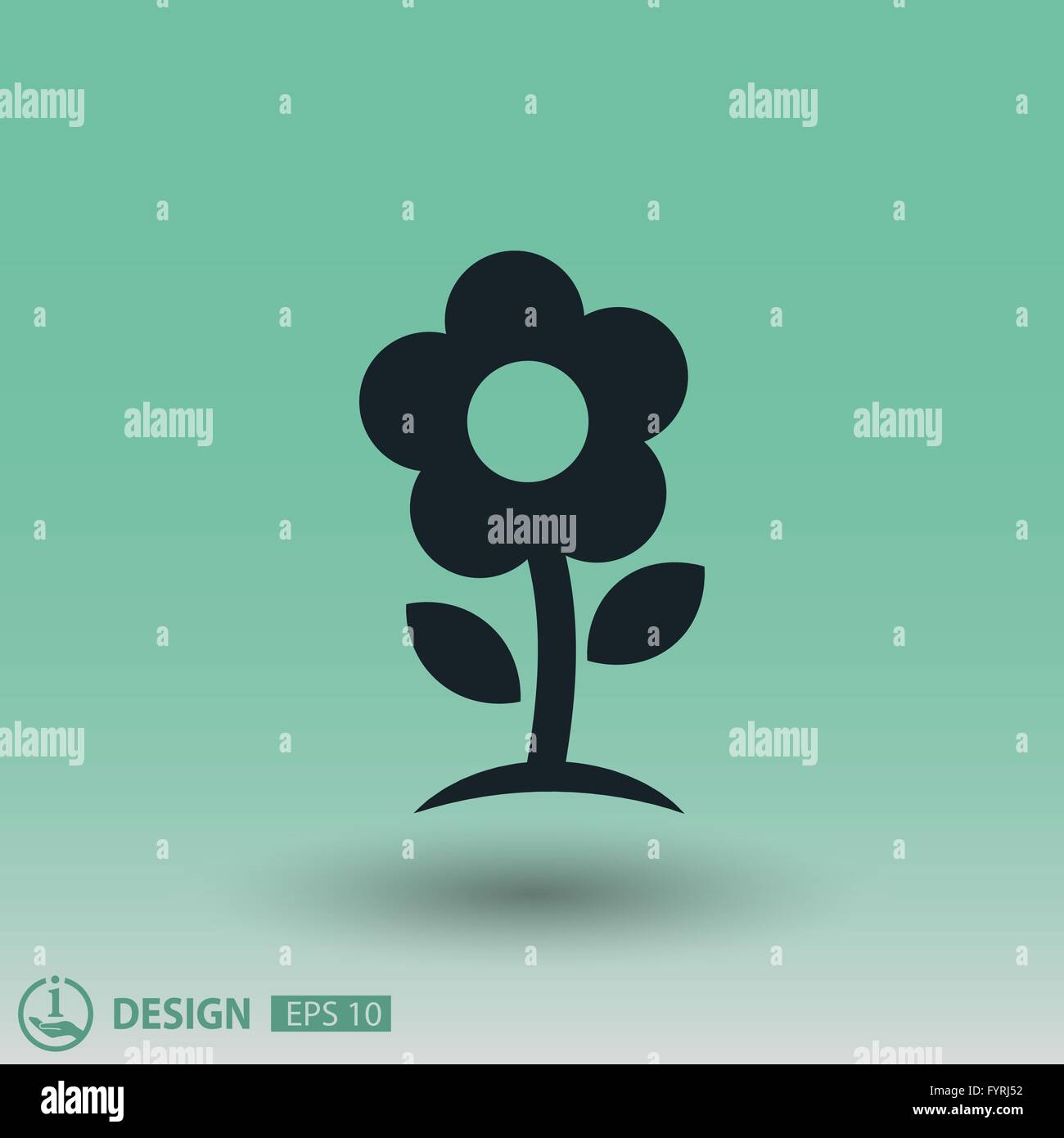 Pictograph of flower. Vector concept illustration for design. Eps 10 ...