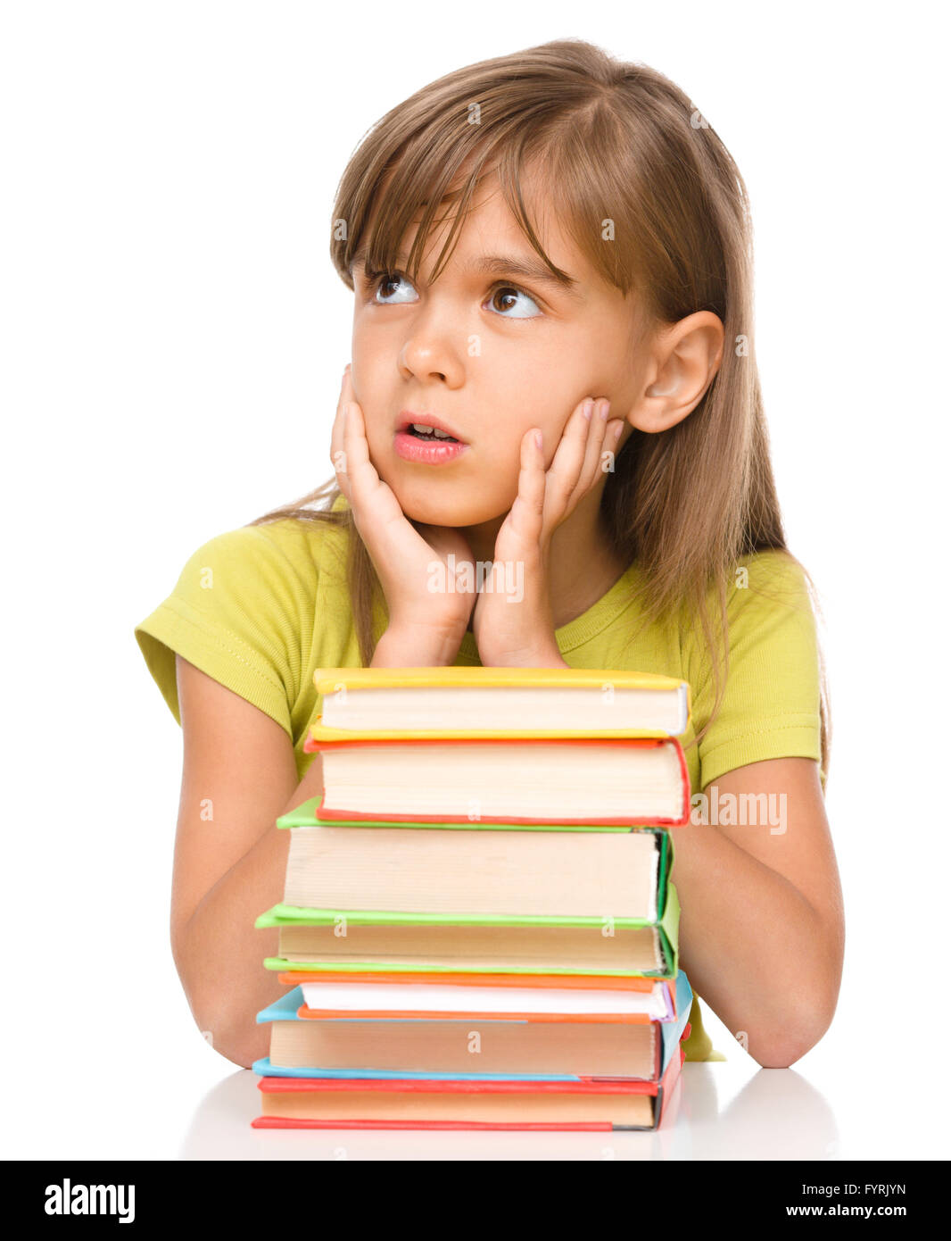 Girl supporting head hands hi-res stock photography and images - Alamy