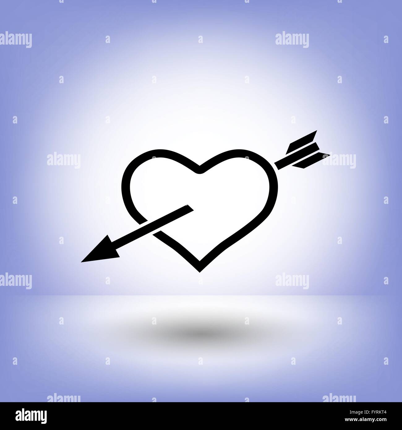 Pictograph of heart with arrow. Vector concept illustration for design ...