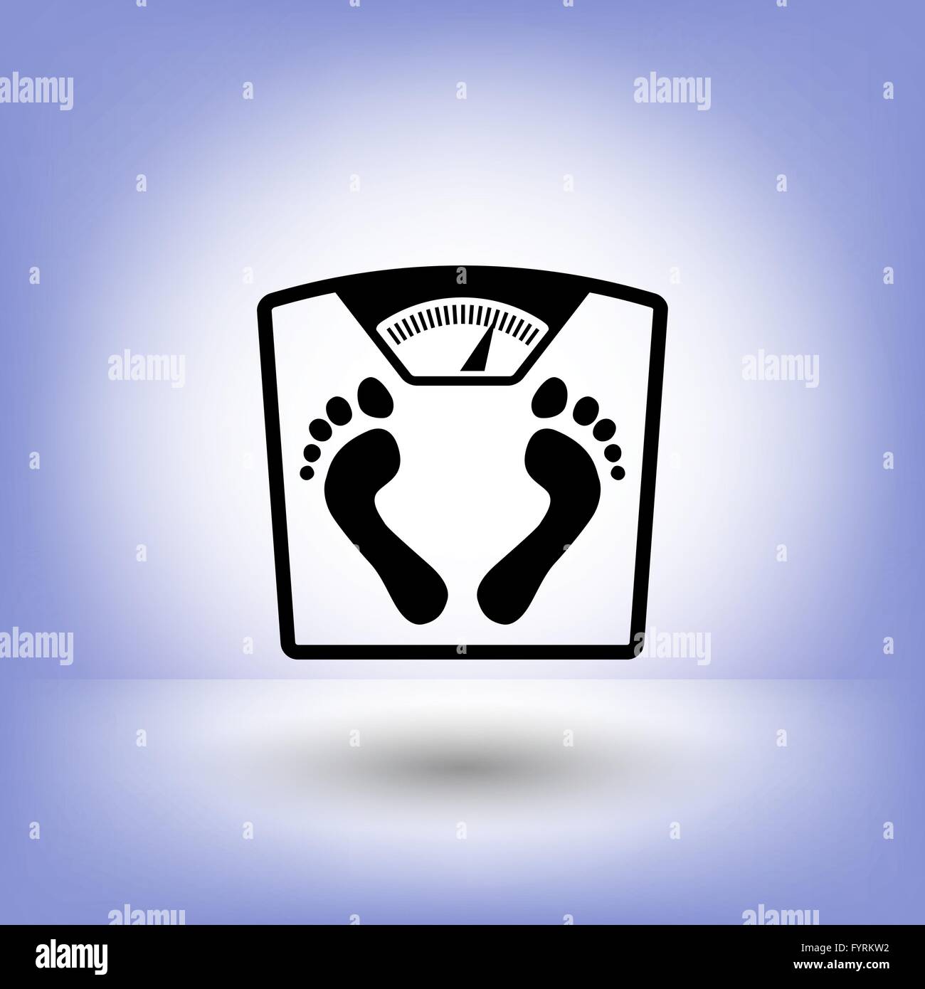 Pictograph of bathroom scale with footprints. Vector concept ...