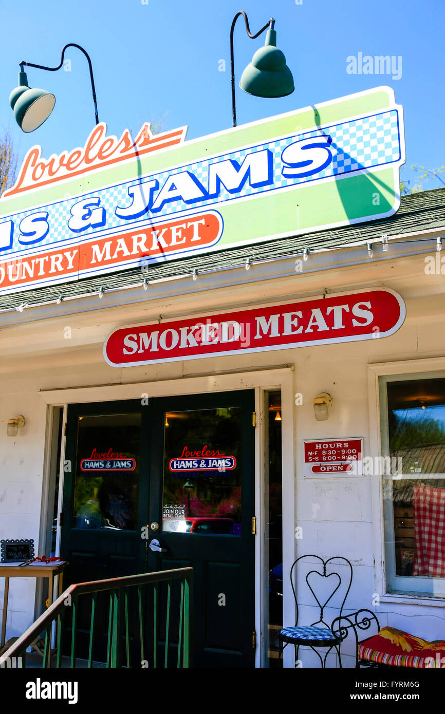Smoked Meats sign outside the Loveless Hams & Jams Country Market store ...