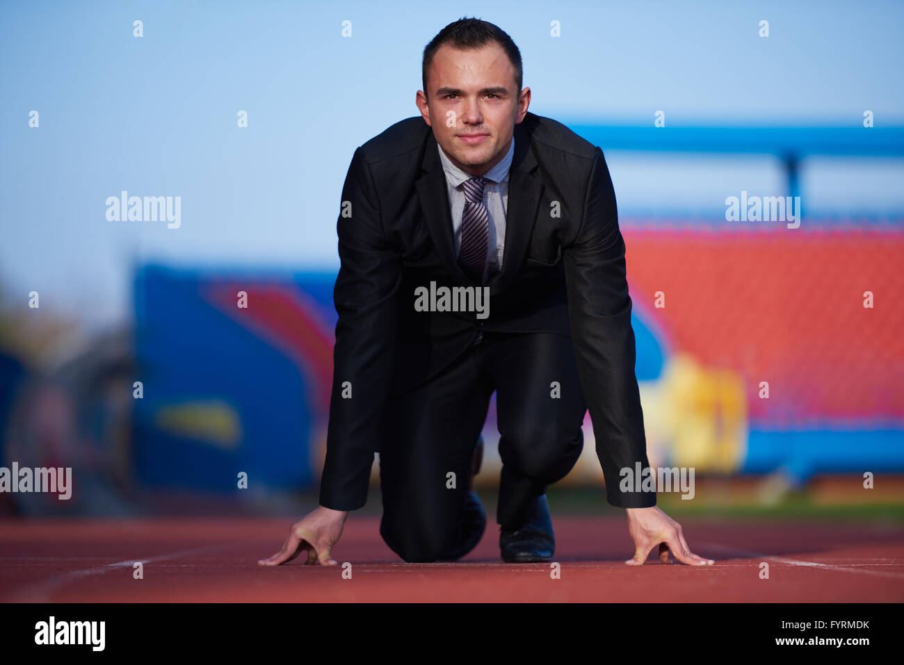 Business man ready sprint hi-res stock photography and images - Alamy