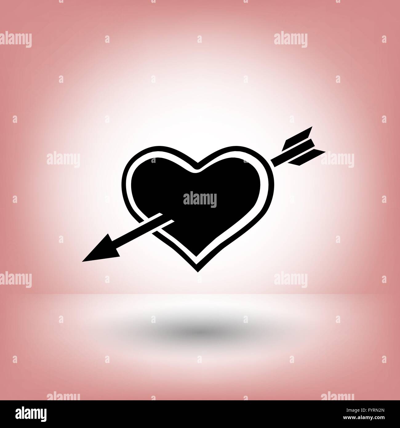 Pictograph of heart with arrow. Vector concept illustration for design ...