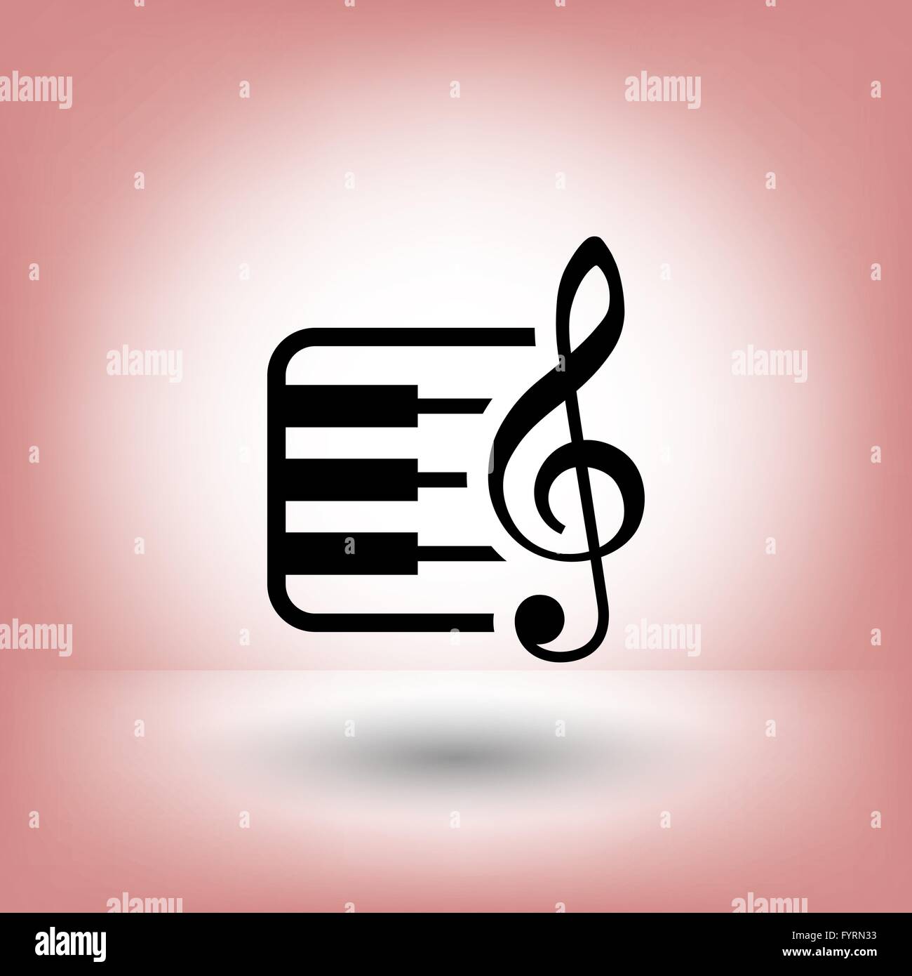 Pictograph of music key and keyboard. Vector concept illustration for ...