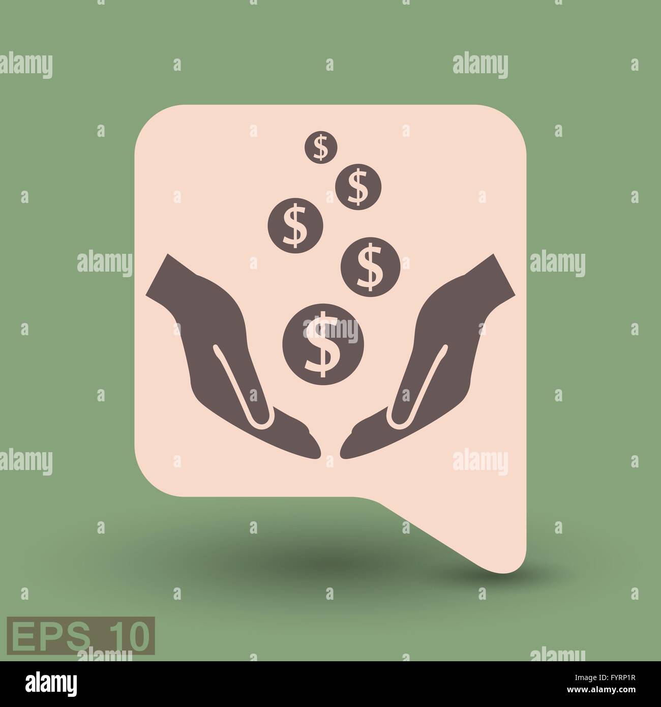 Pictograph of money in hand. Vector concept illustration for design ...