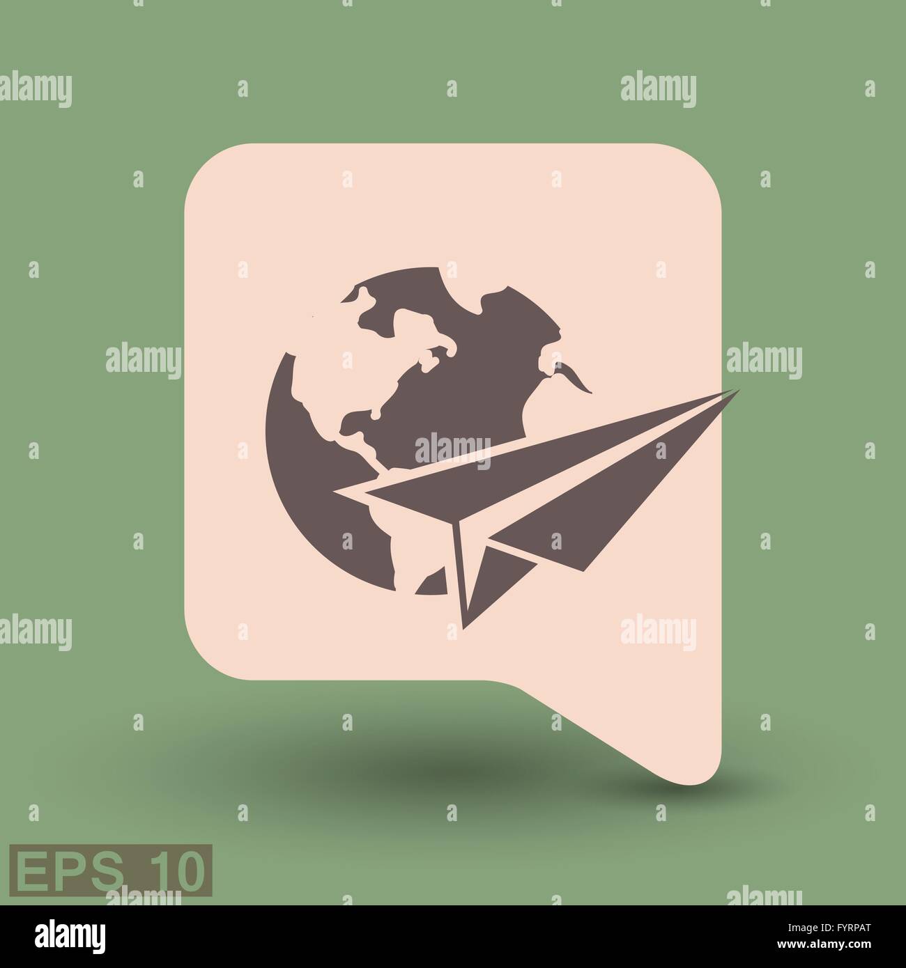 Pictograph of airplane. Vector concept illustration for design. Eps 10 ...