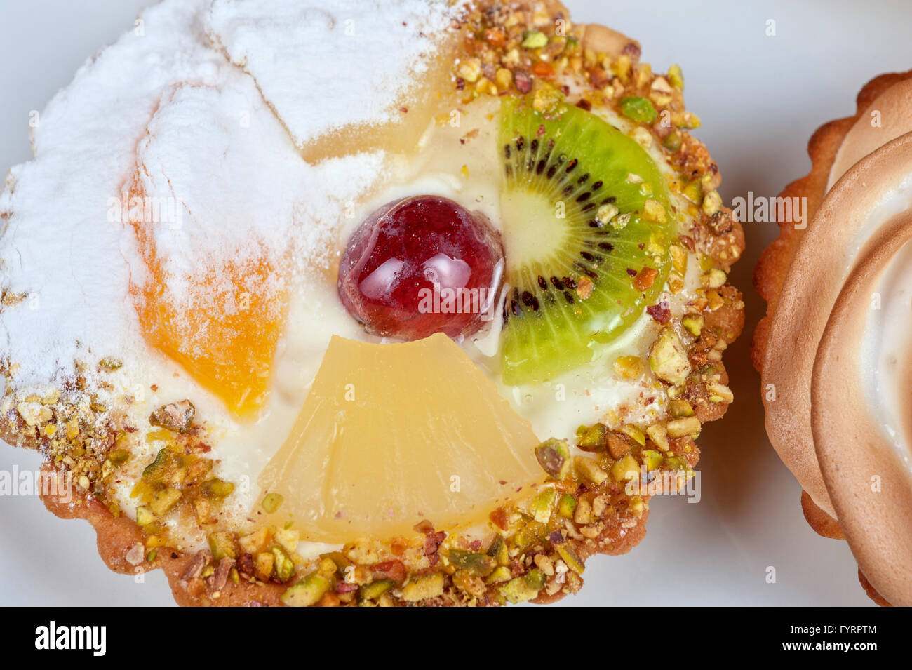 sweet cakes with fruits Stock Photo - Alamy