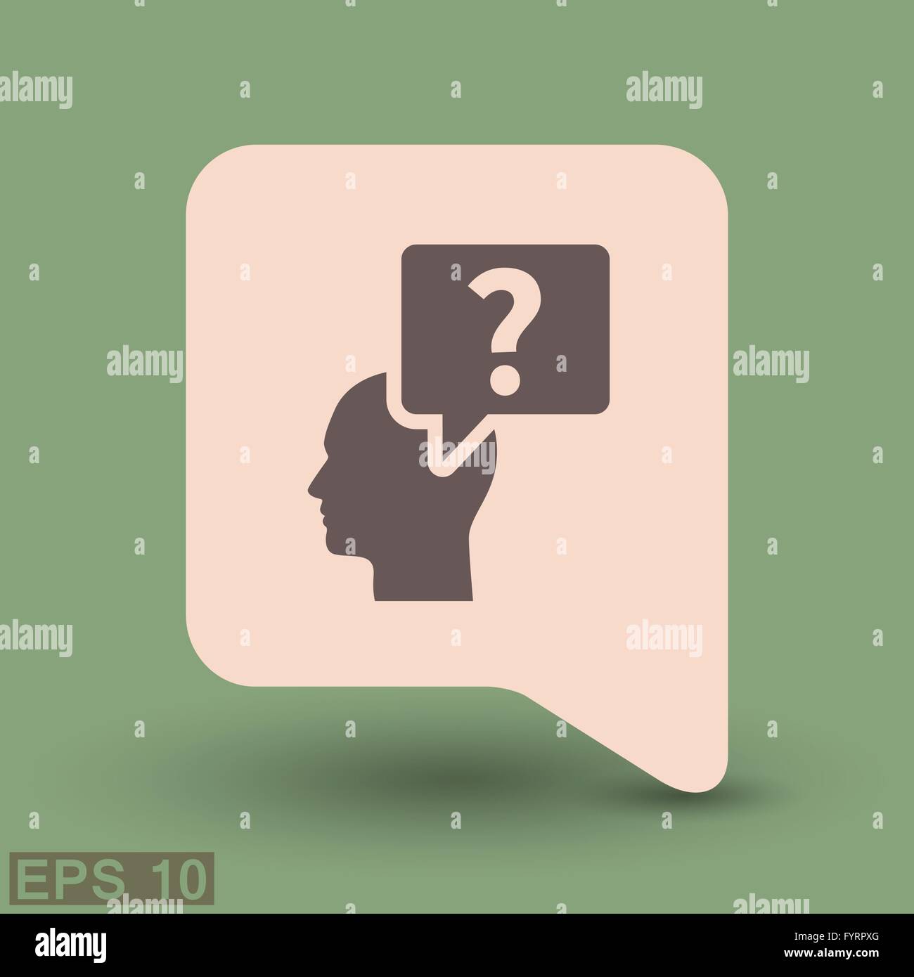 Pictograph of question mark and man. Vector concept illustration for ...