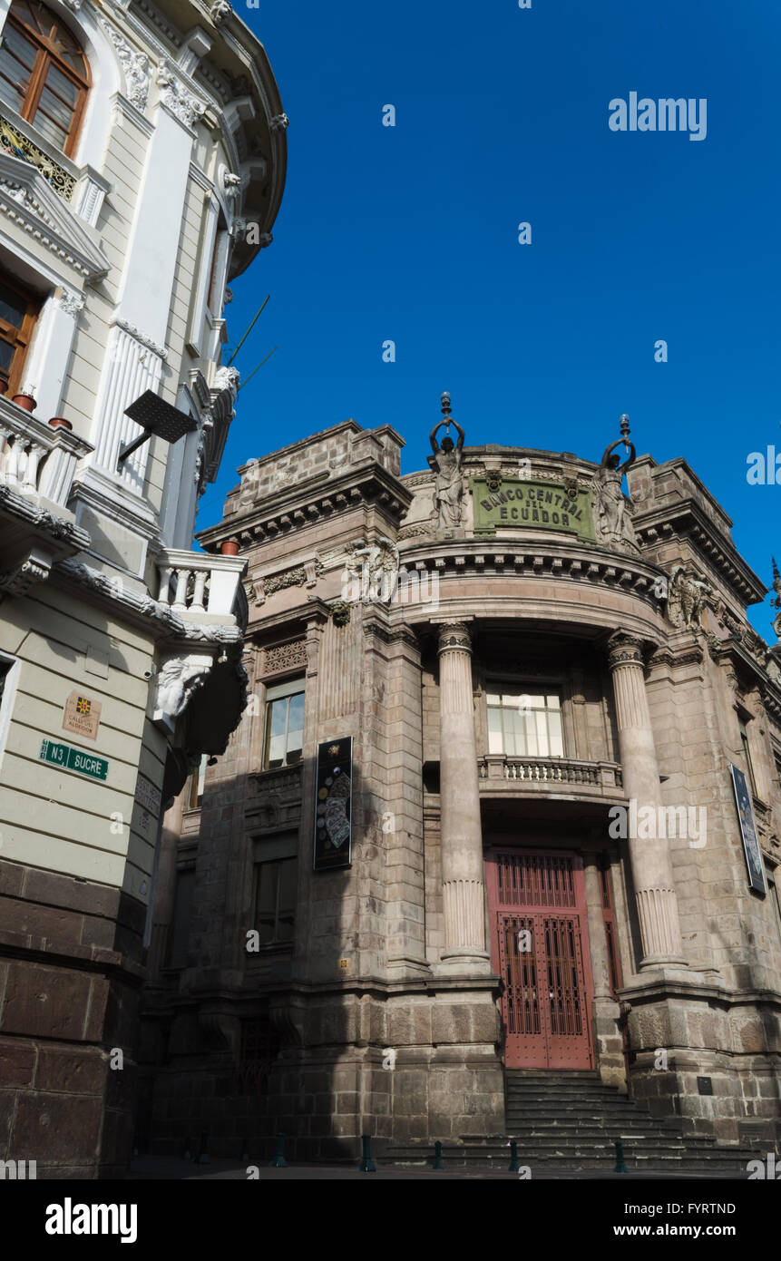 Central bank of Equator country, big main door and gripping old ...