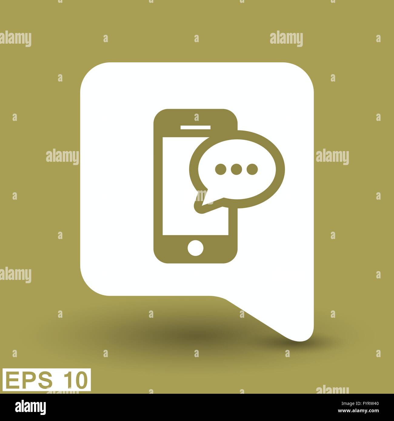 Pictograph of message or chat on smartphone. Vector concept ...