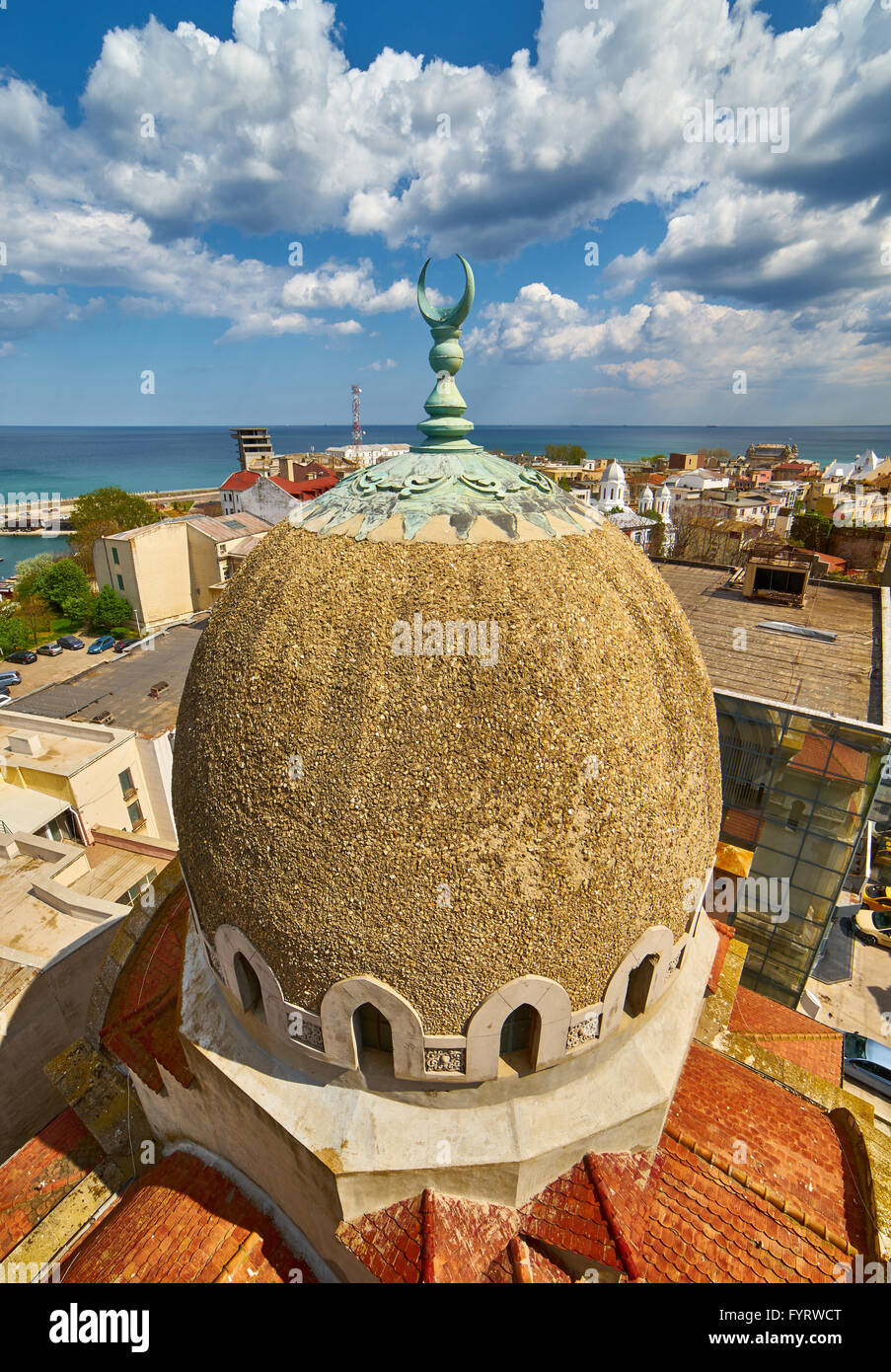 Mosque Tower Aerial View in Constanta City, Romania Stock Photo - Alamy