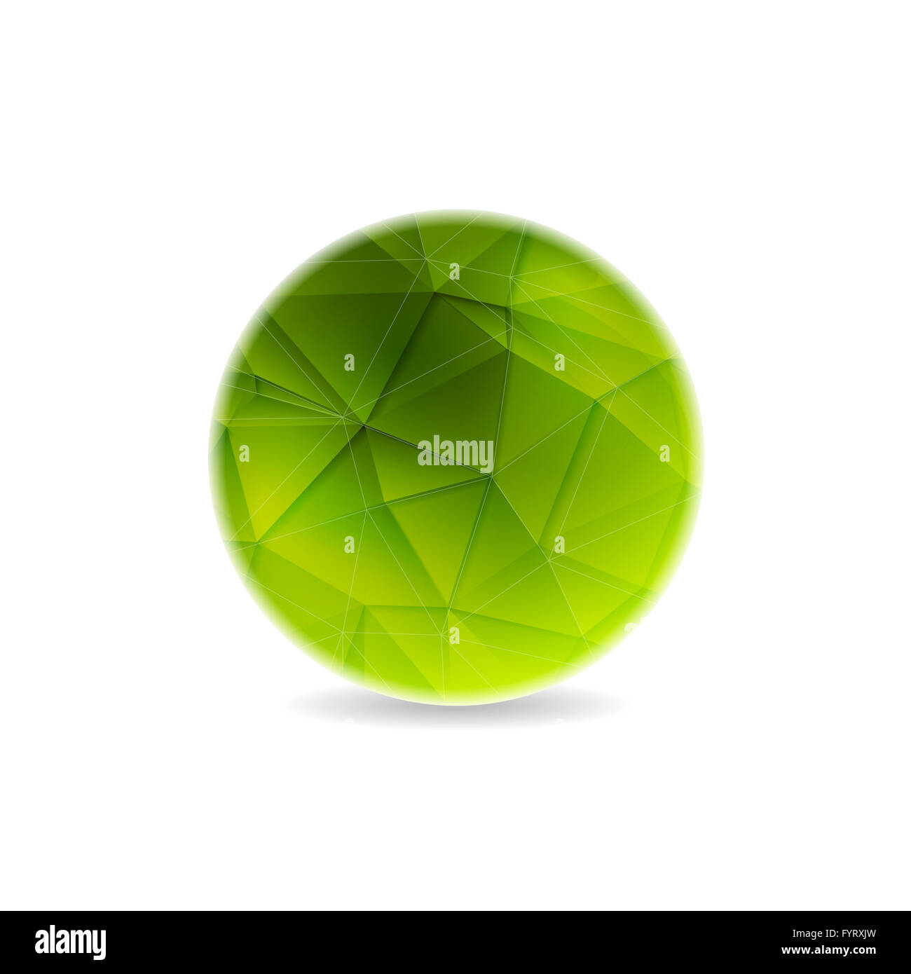 Green polygonal round sphere design Stock Photo - Alamy
