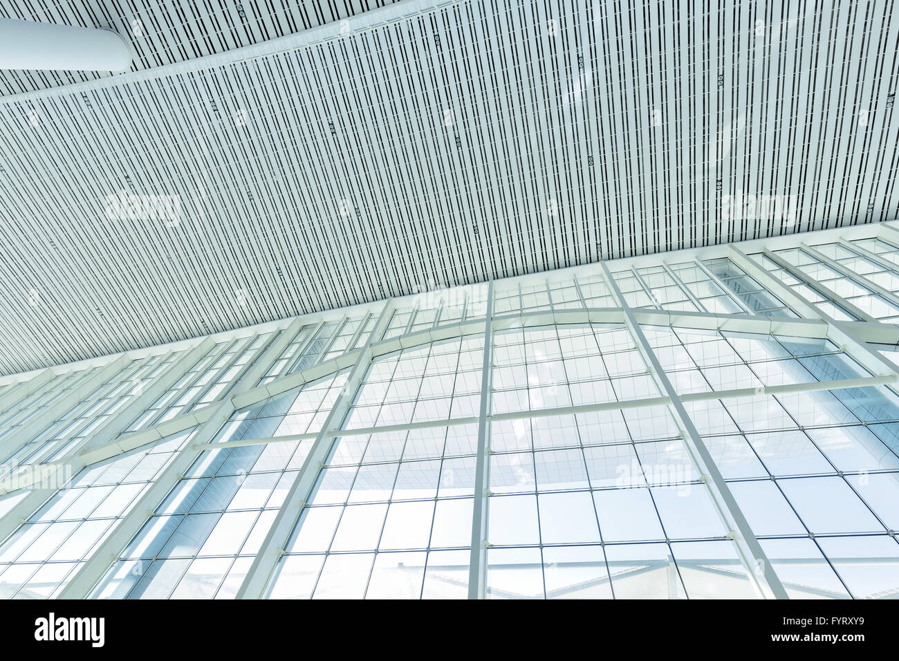 glass wall and ceiling in modern hall Stock Photo - Alamy