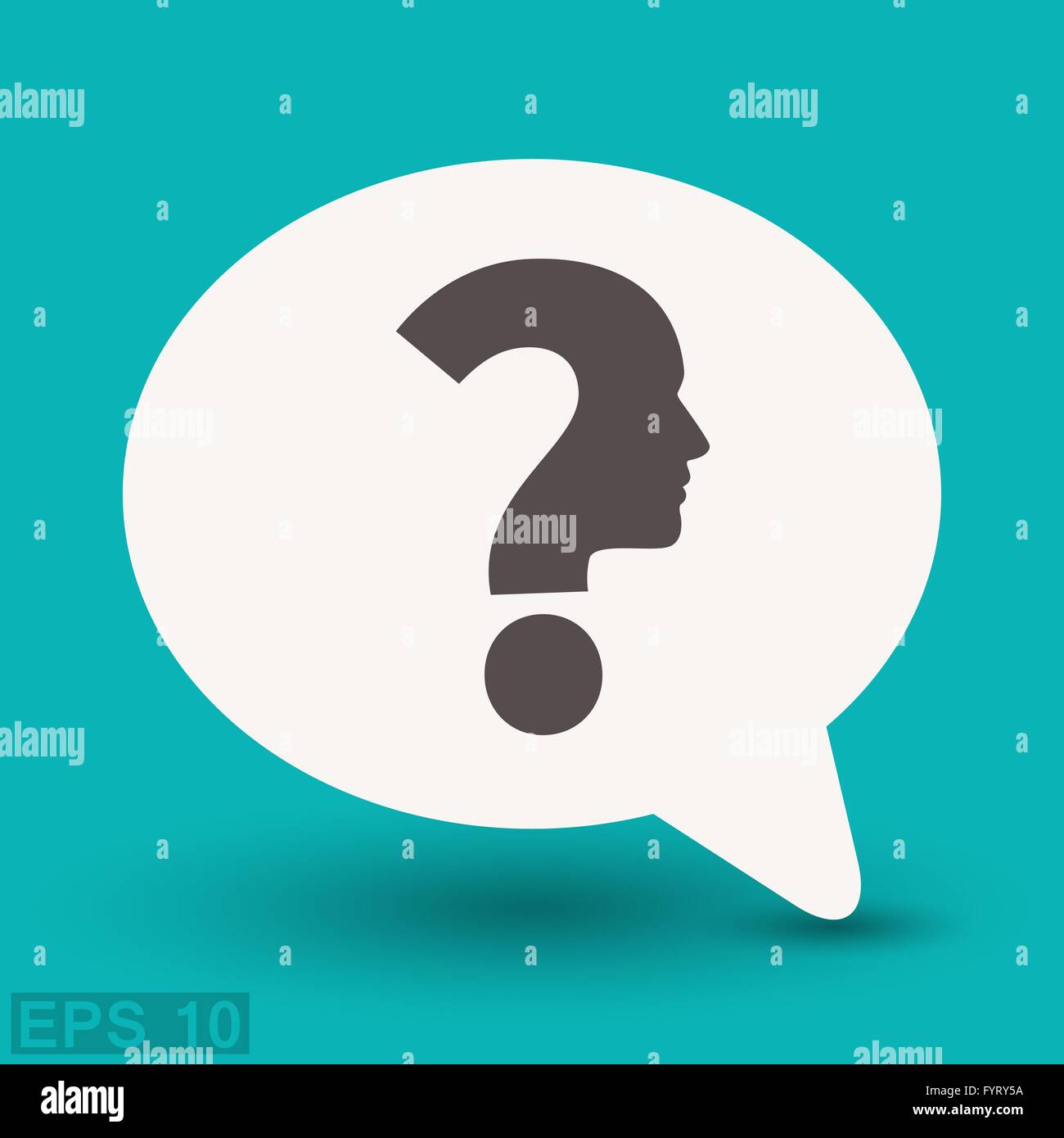 Pictograph of question mark and man. Vector concept illustration for ...