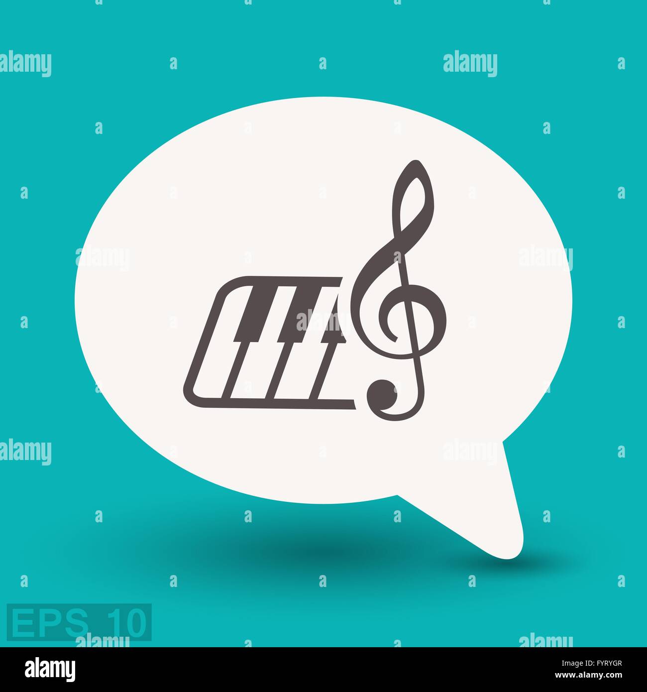 Pictograph of music key and keyboard. Vector concept illustration for ...