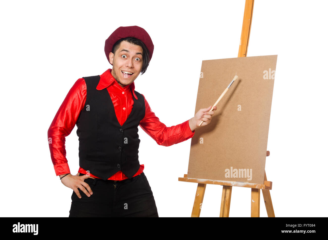 Funny artist isolated on white Stock Photo - Alamy