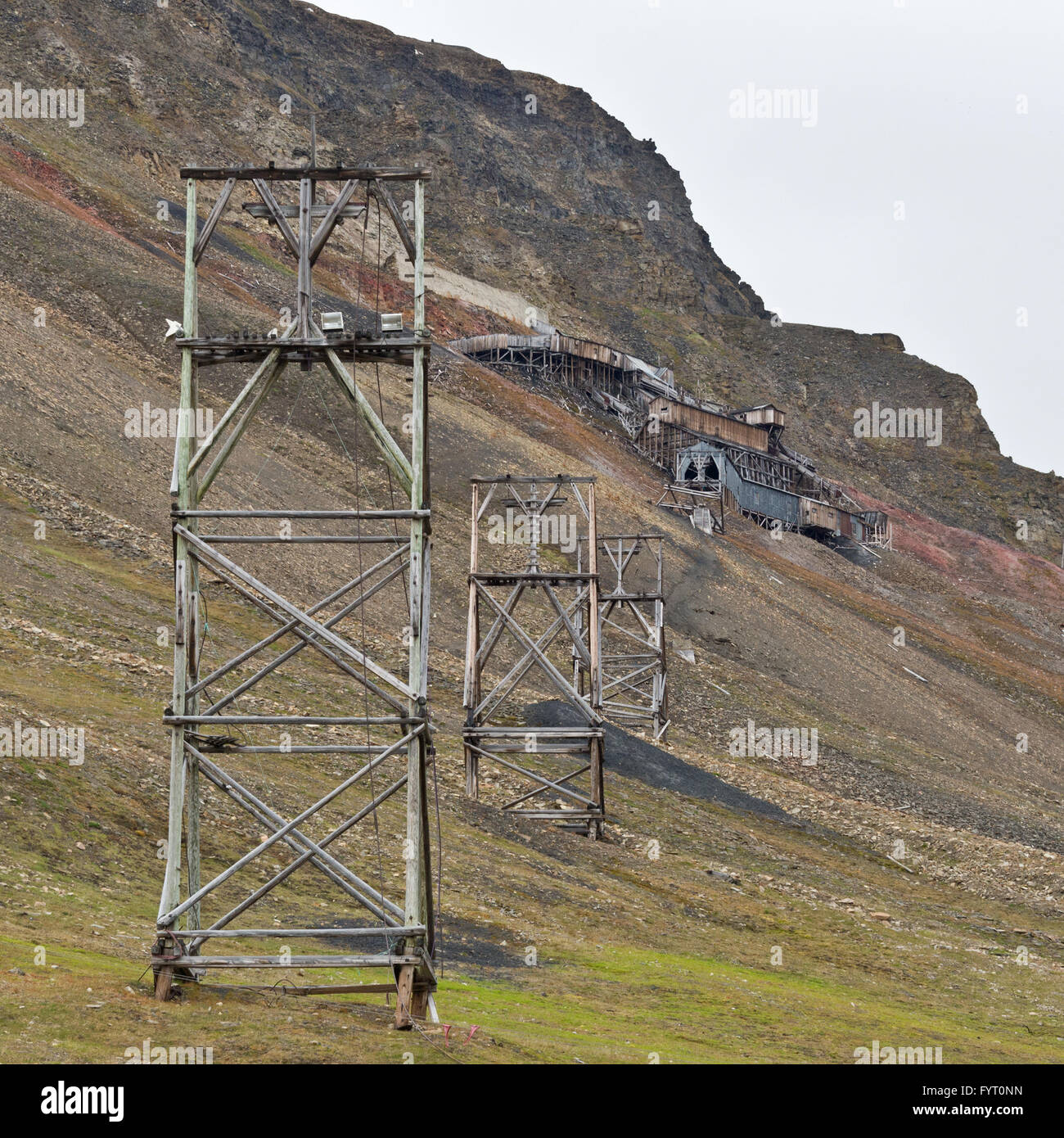 Funicular and mine workings at Mine 2b just ouside Longyearbyen in ...