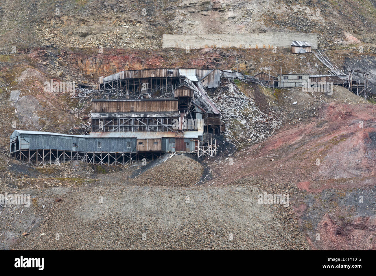 Funicular and mine workings at Mine 2b just ouside Longyearbyen in ...