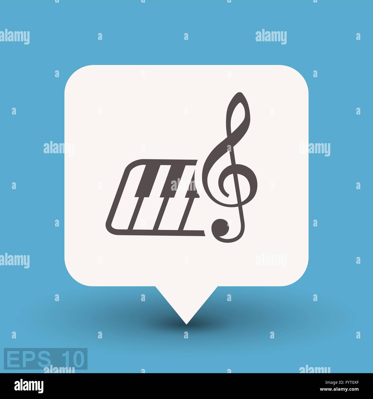 Pictograph of music key and keyboard. Vector concept illustration for ...