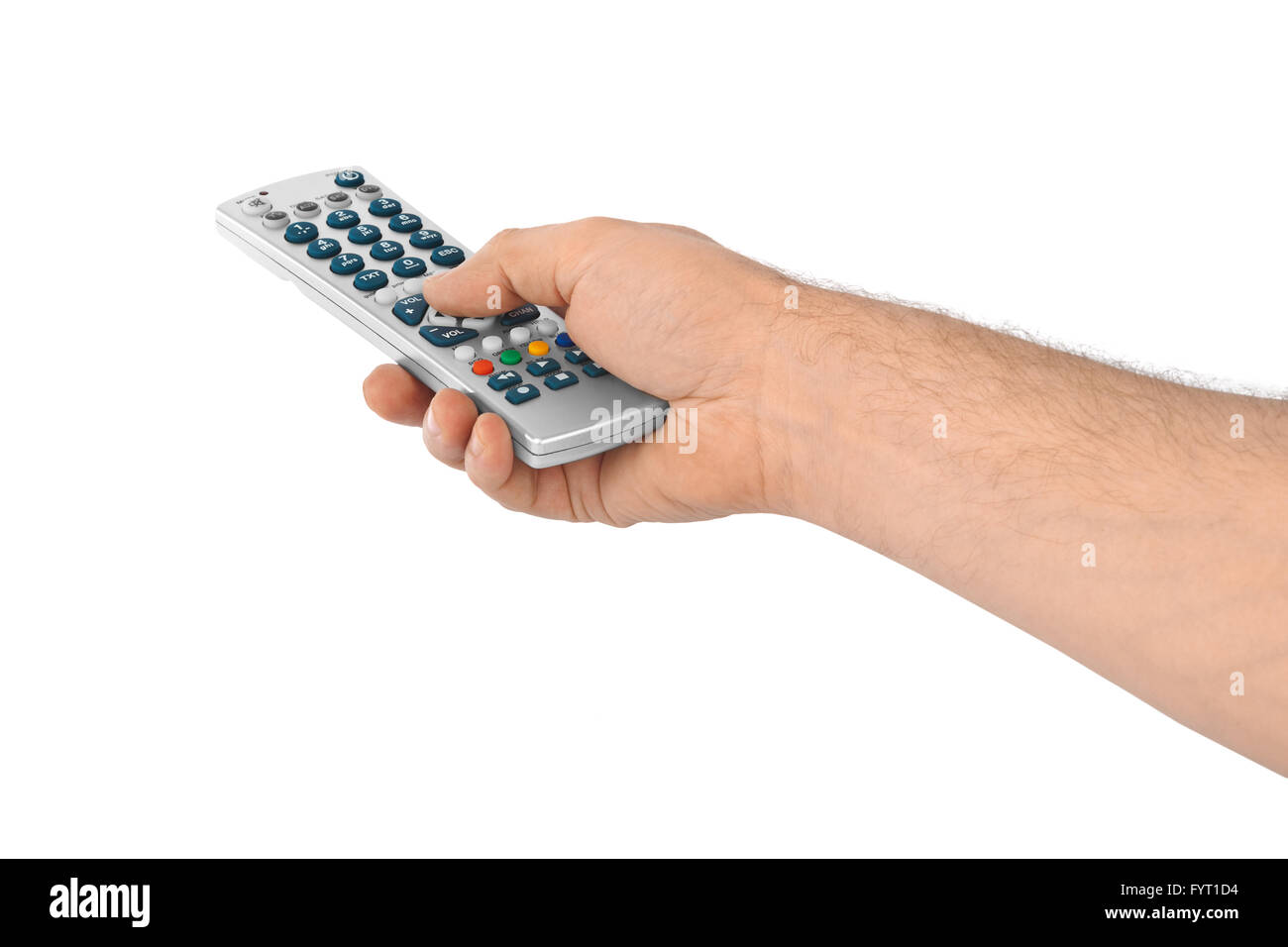 Hand with remote control Stock Photo - Alamy