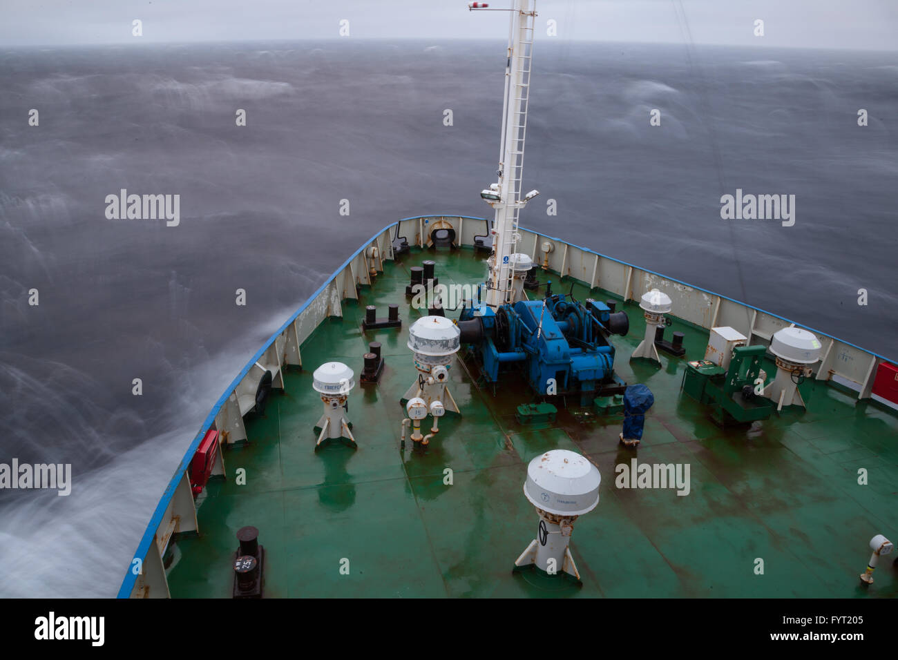 A ship in a storm and blizzard Stock Photo - Alamy