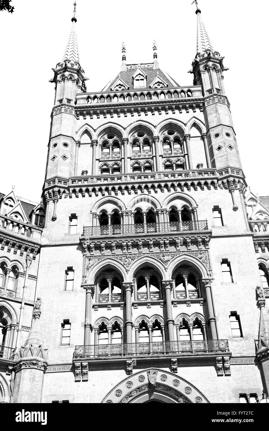old architecture in london england windows and brick exterior wall ...