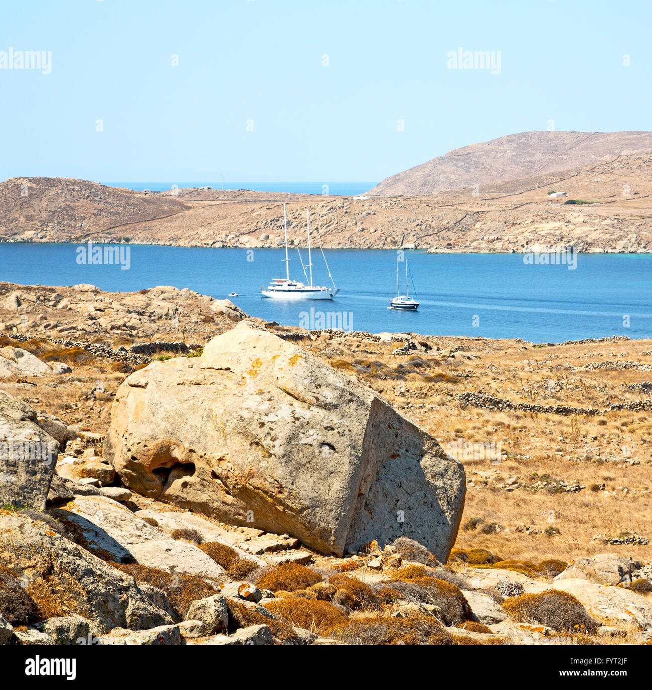 temple in delos greece the historycal acropolis and old ruin site Stock ...