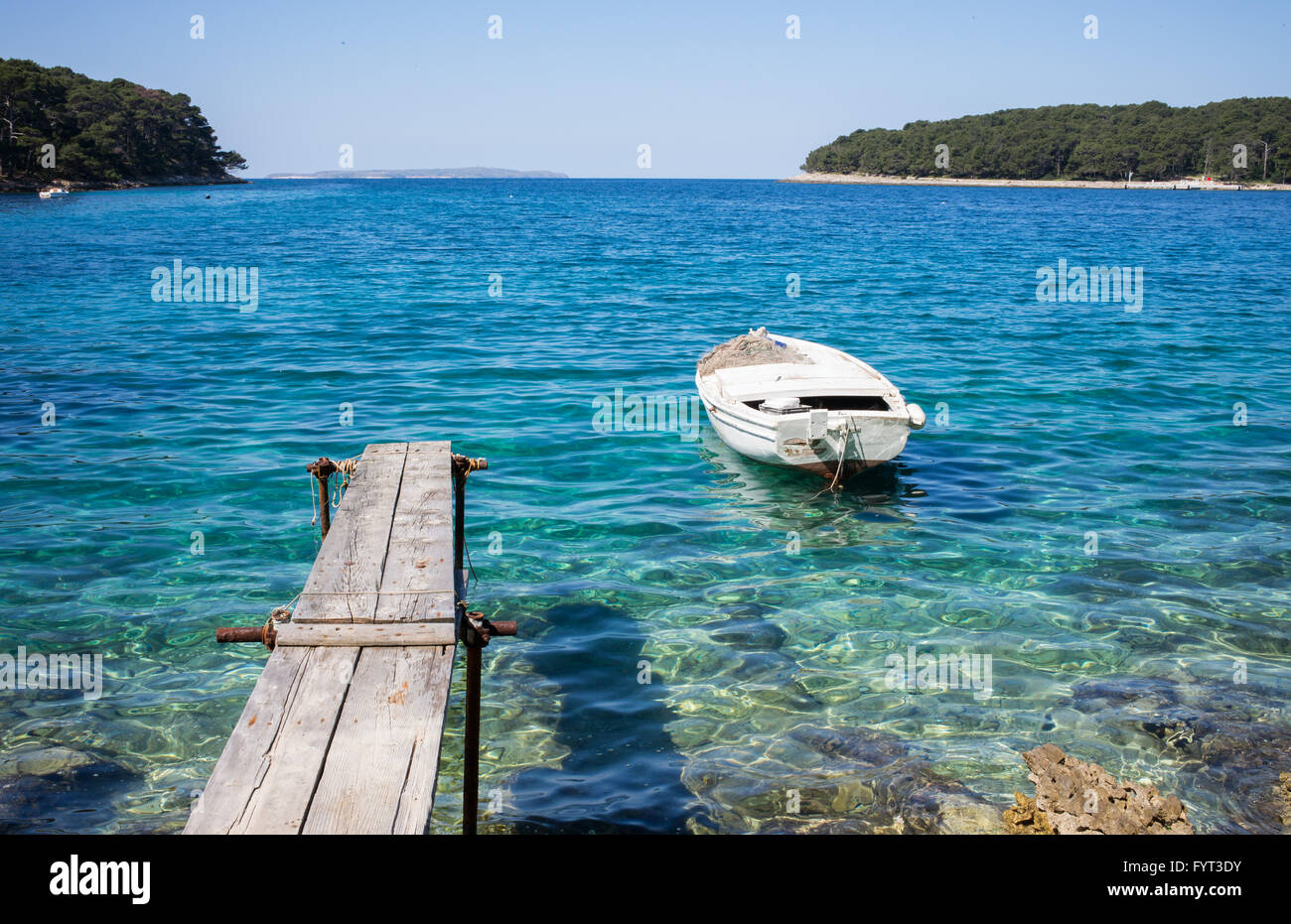 Crystal blue sea at Cikat Bay, Losinj, Croatia Stock Photo - Alamy