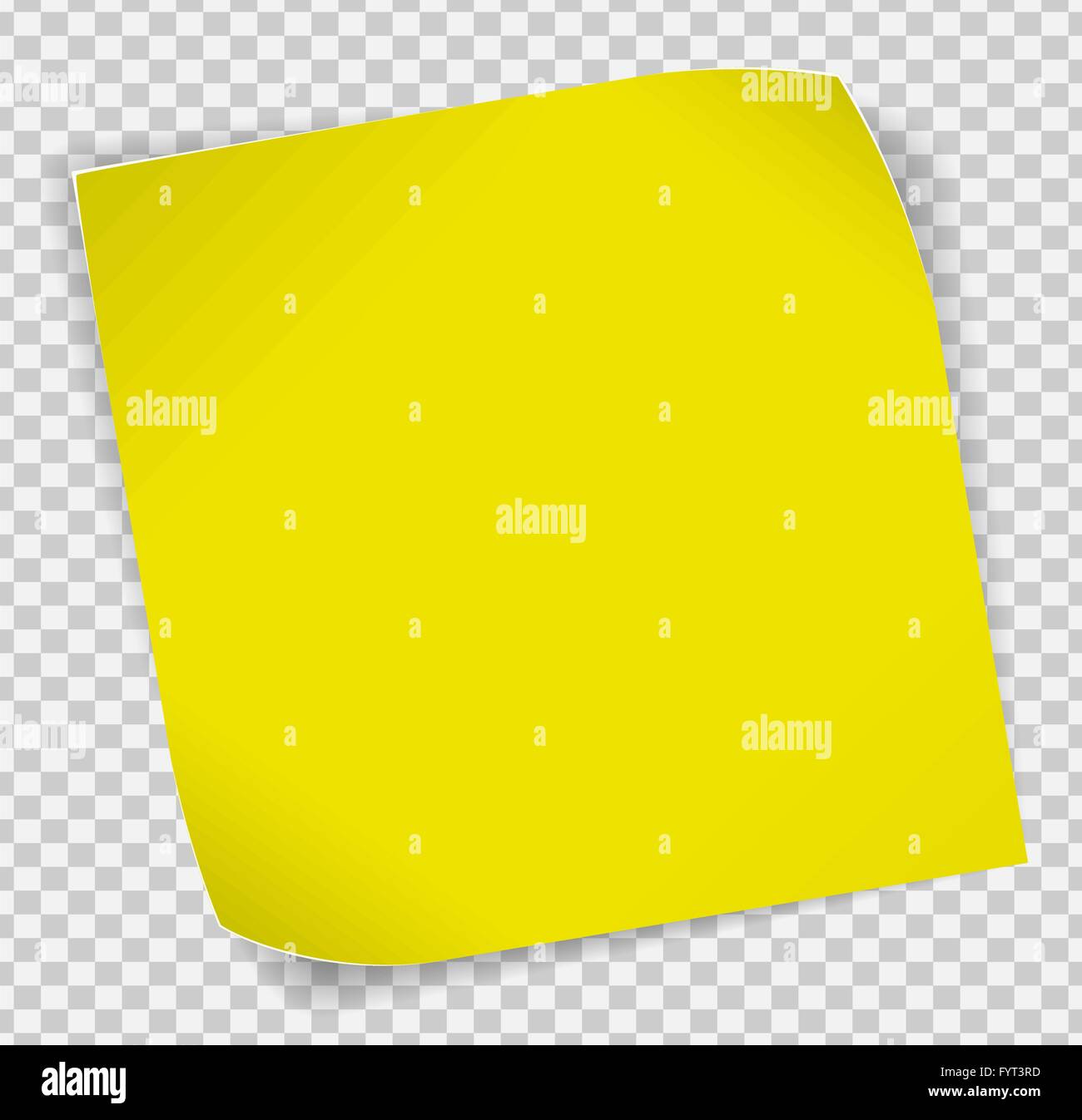 Yellow paper sticker over transparent background Stock Vector Image ...