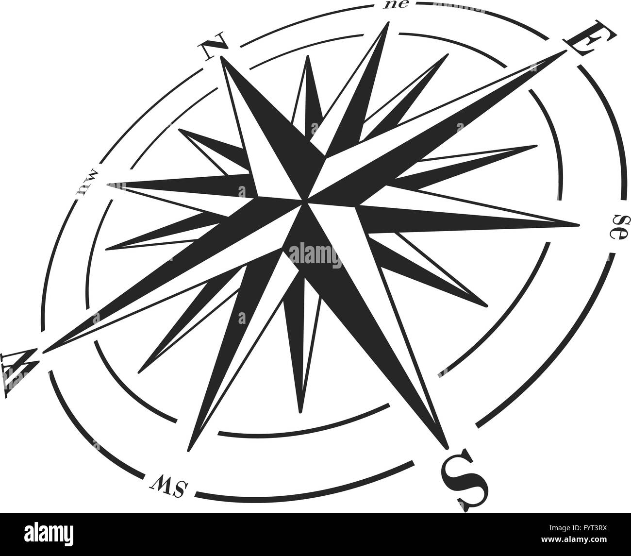 Wind rose compass Black and White Stock Photos & Images - Alamy