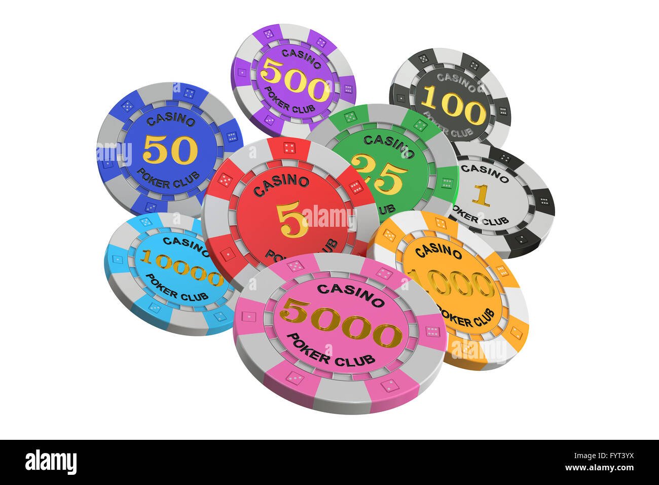 Casino tokens, 3D rendering isolated on white background Stock Photo ...
