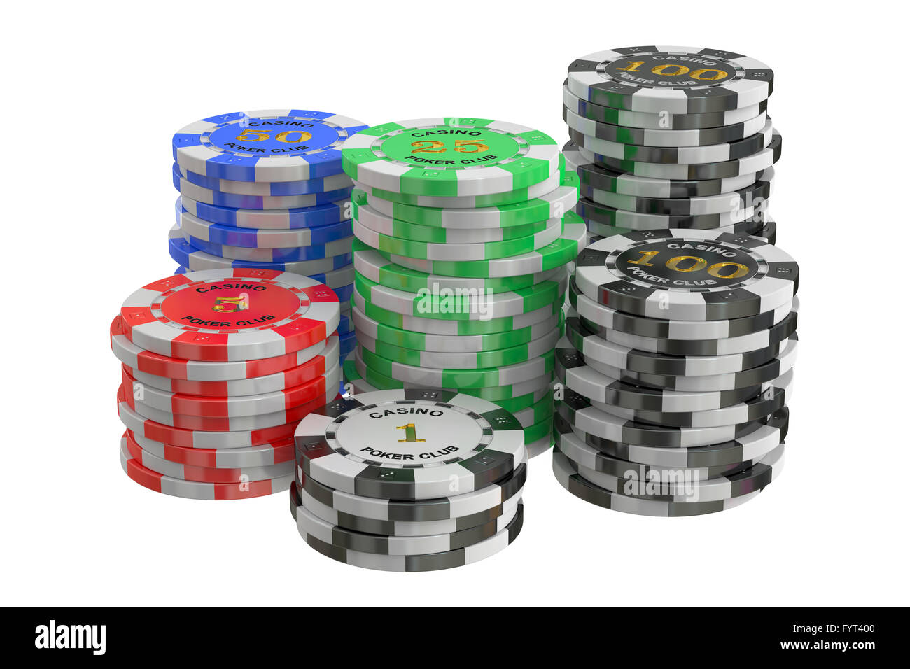Casino Tokens stack, 3D rendering isolated on white background Stock ...
