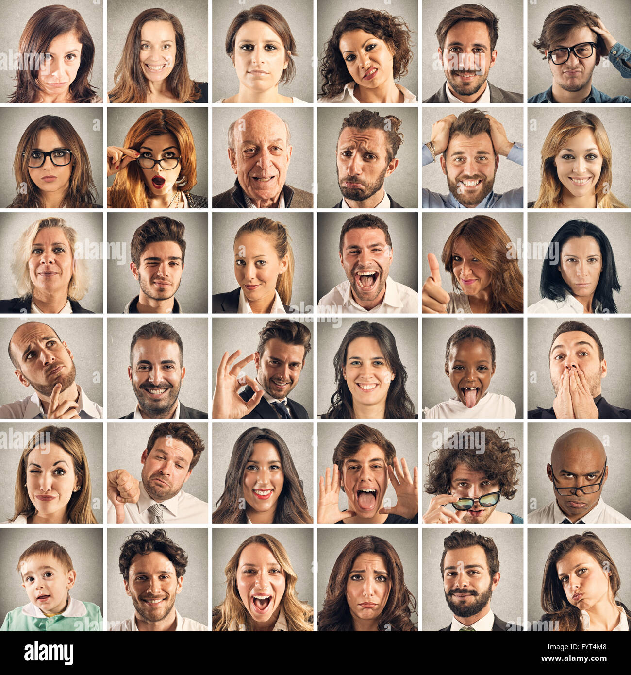 Emotion collage face collection hi-res stock photography and images - Alamy