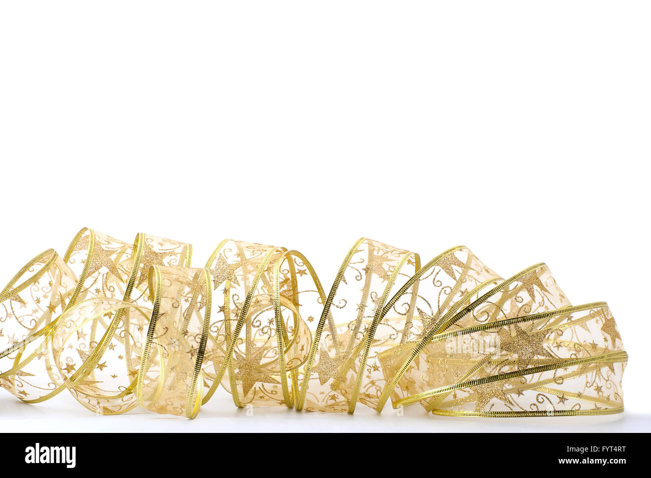 Golden Christmas ribbon Stock Photo - Alamy