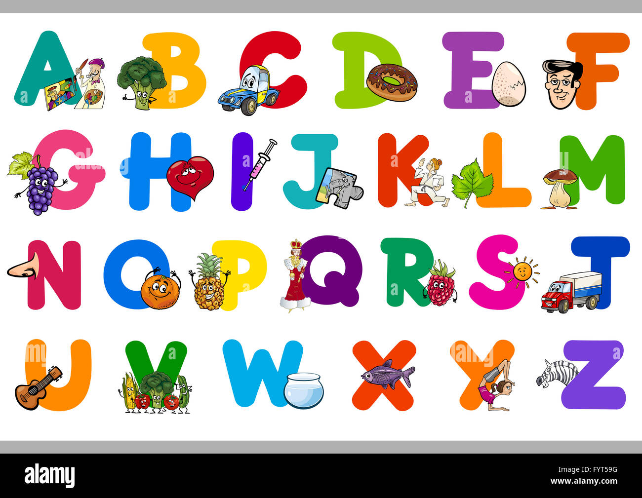 cartoon alphabet for children Stock Photo - Alamy