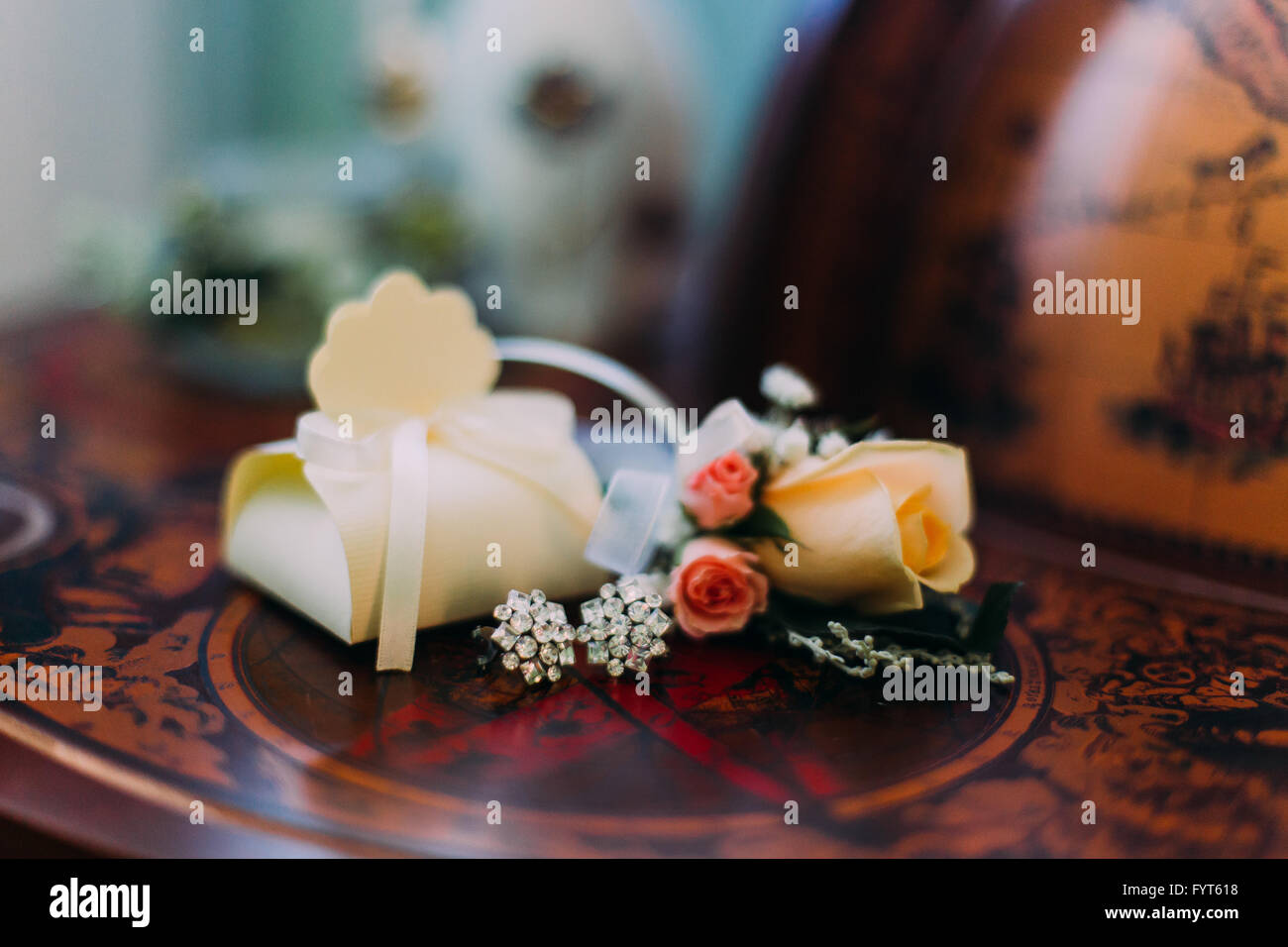 Beautiful set of women's wedding accessories Stock Photo - Alamy