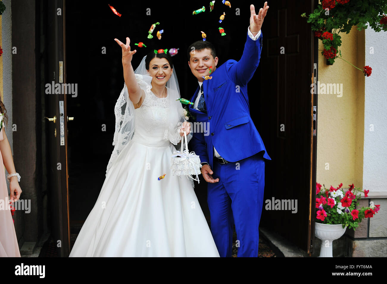 wedding couple at church Stock Photo - Alamy
