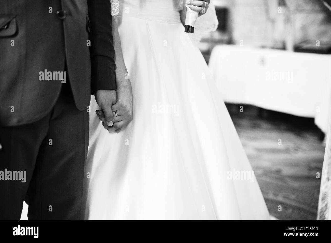 wedding couple at church Stock Photo - Alamy