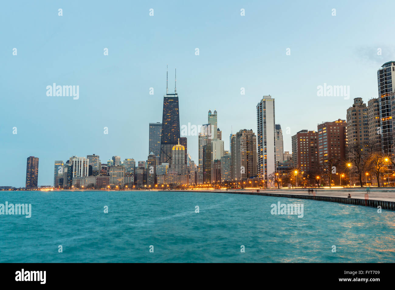 Chicago at dusk Stock Photo - Alamy