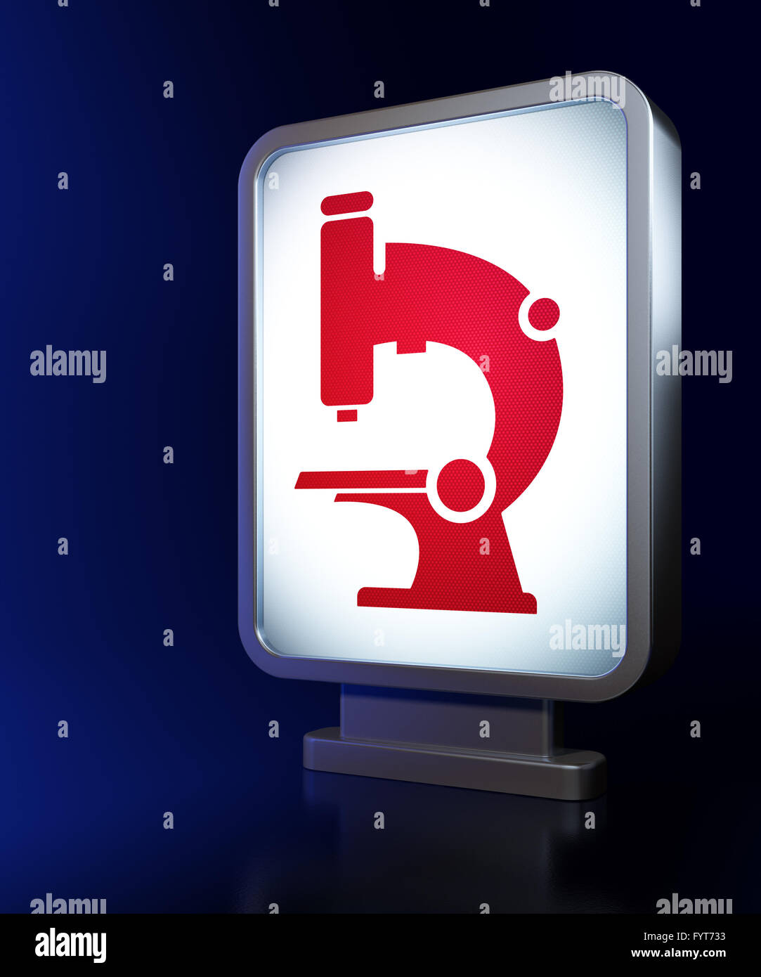 Science concept: Microscope on billboard background Stock Photo - Alamy