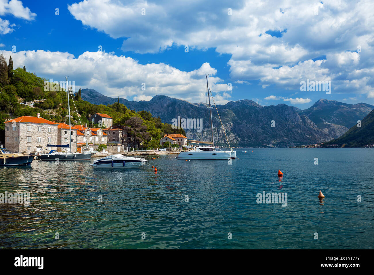 Village Perast on coast of Boka Kotor bay - Montenegro Stock Photo - Alamy