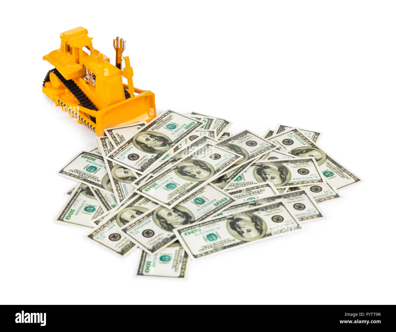 Toy bulldozer and money Stock Photo - Alamy