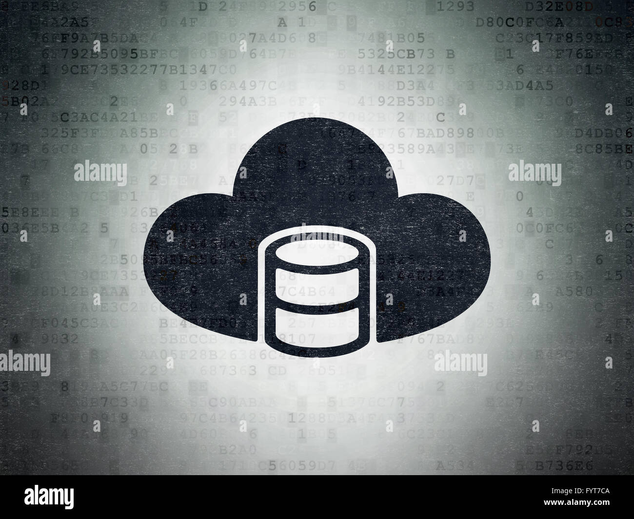 Database concept: Database With Cloud on Digital Data Paper background ...