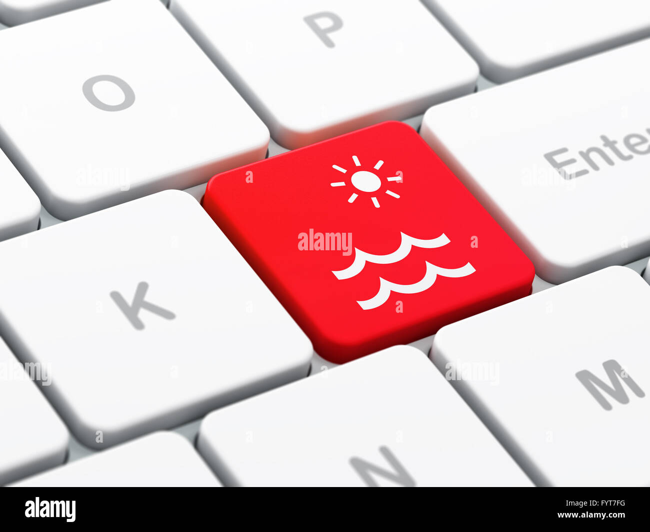 Travel concept: Beach on computer keyboard background Stock Photo - Alamy